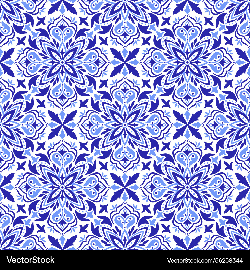Mediterranean blue and white seamless pattern Vector Image