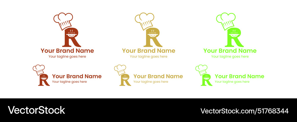 R letter restaurant logo design Royalty Free Vector Image