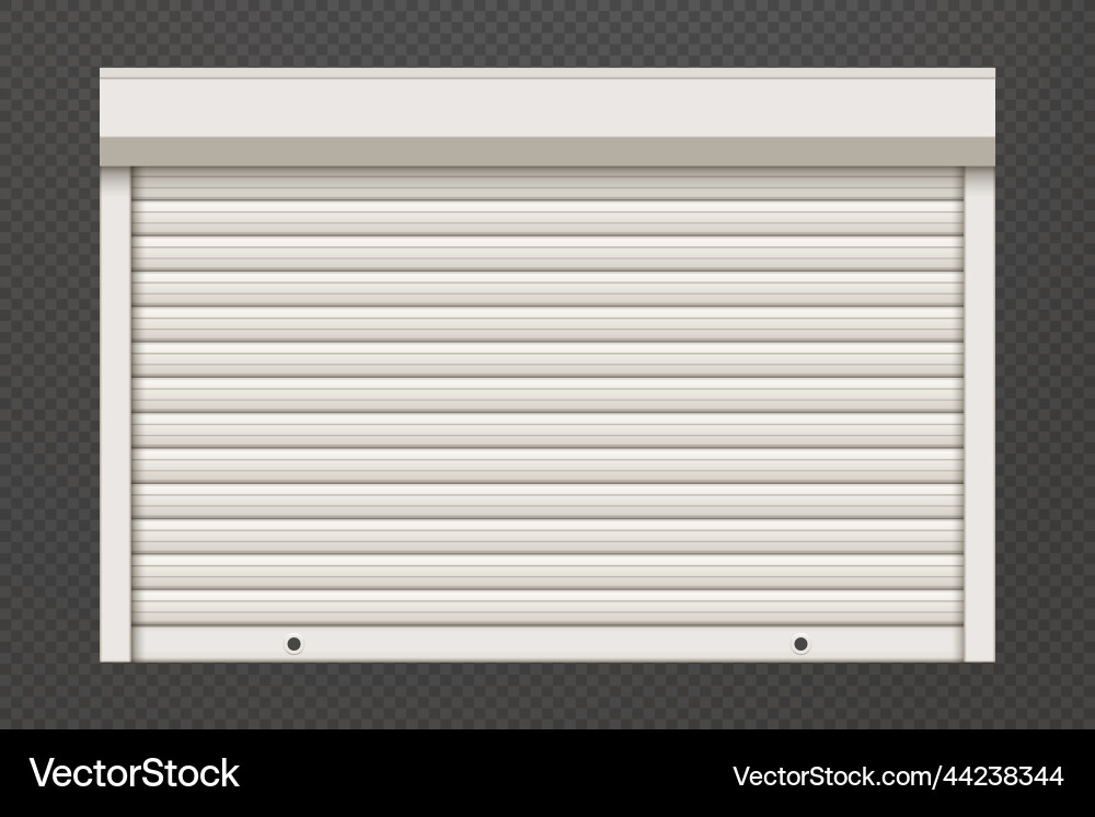 White closed roller garage shutter door Royalty Free Vector