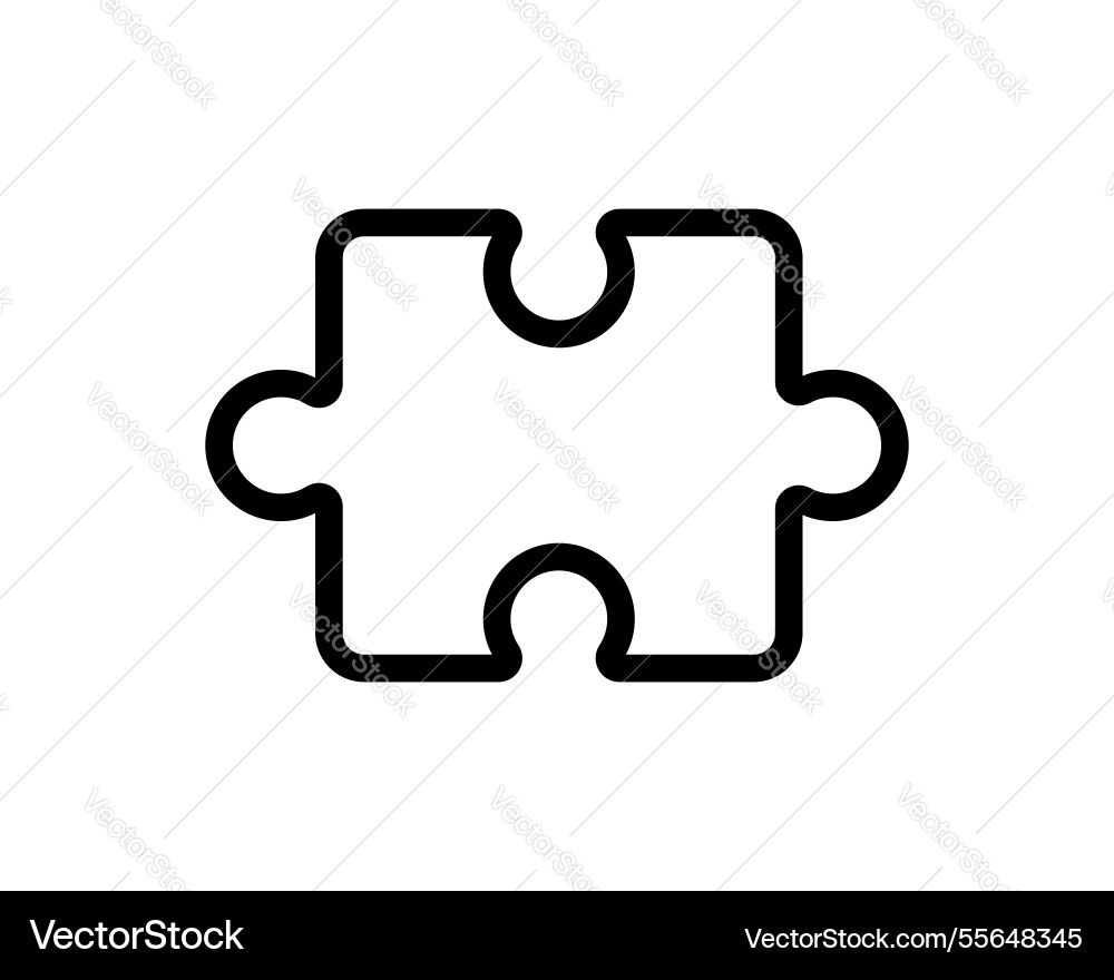 Bold minimalist puzzle piece icon perfect Vector Image