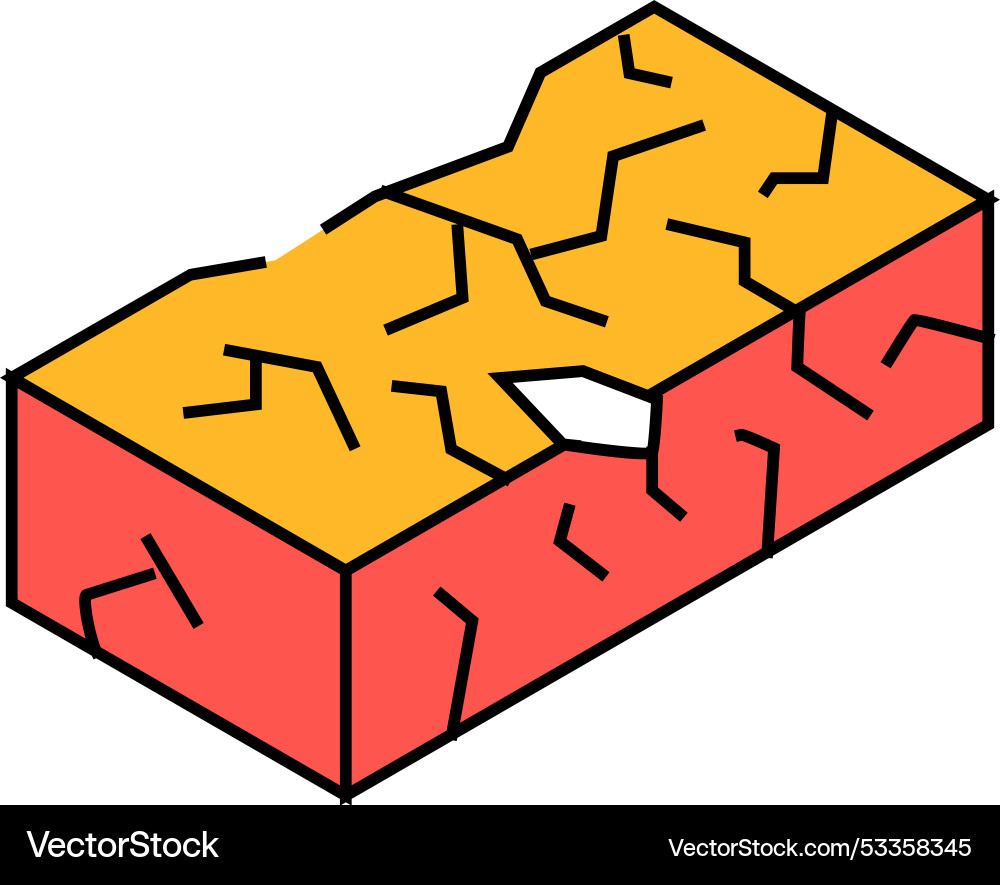 Defective brick icon color Royalty Free Vector Image