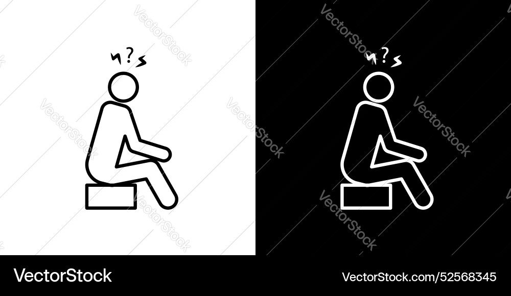 Depression icon set on white background Royalty Free Vector