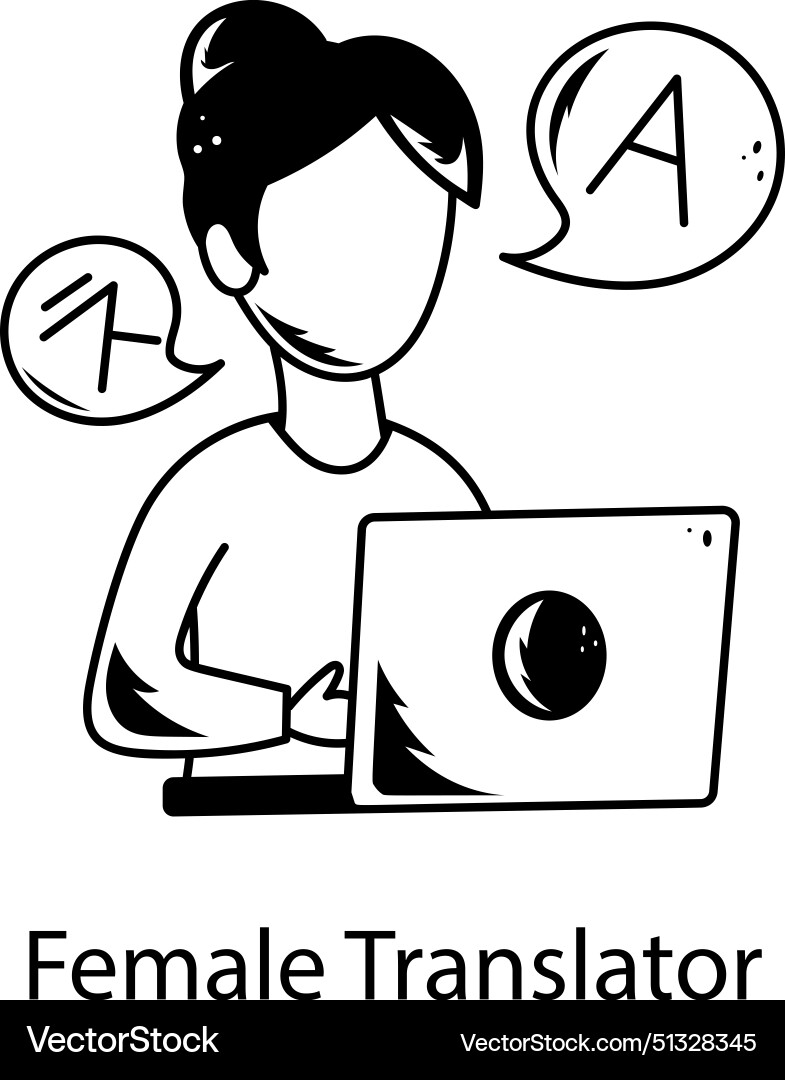 Female translator Royalty Free Vector Image - VectorStock
