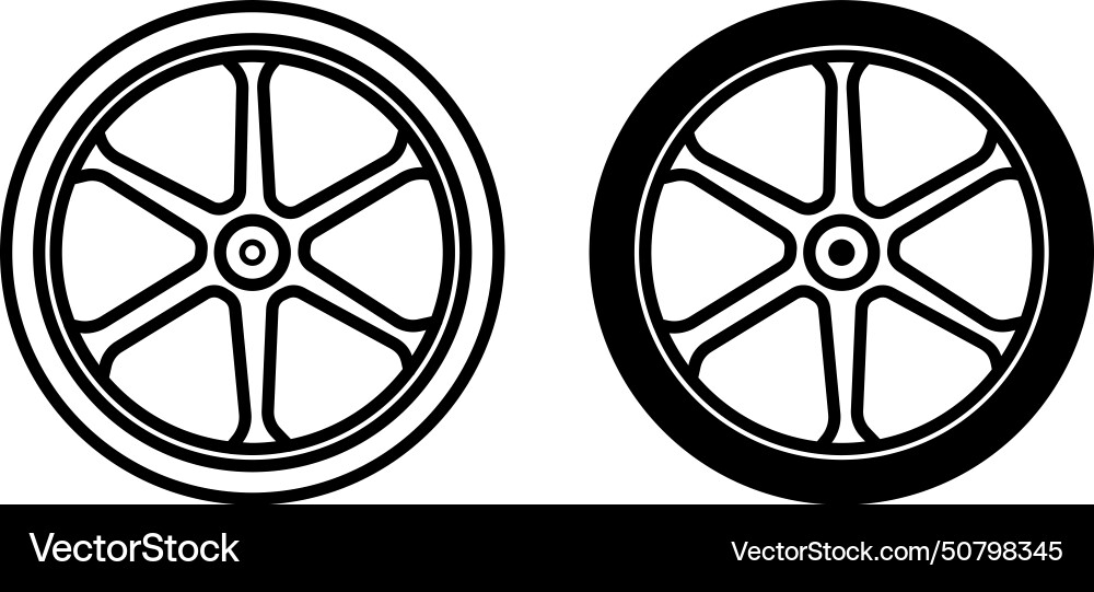 Mag wheel icons black and white Royalty Free Vector Image