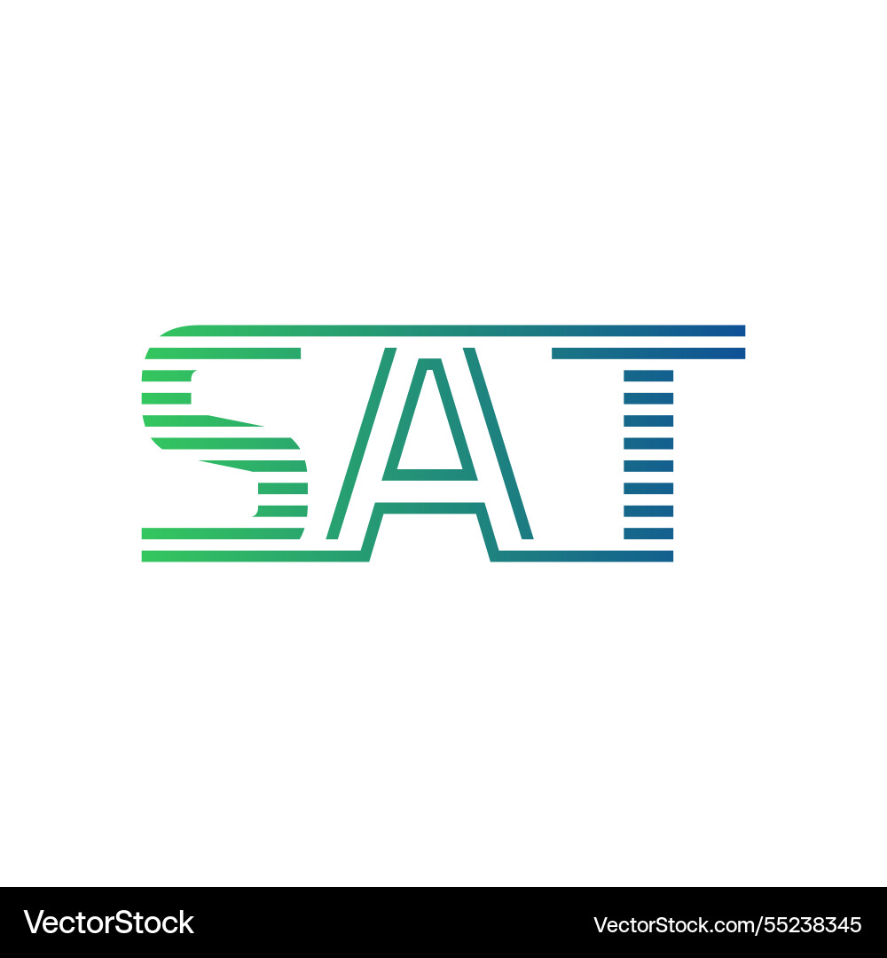 Modern sat logo design letter minimalist Vector Image