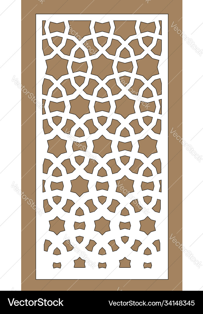 Shade screen privacy fence template laser cut Vector Image