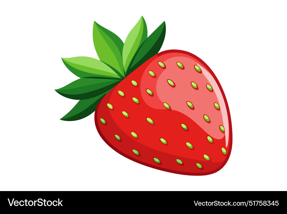 Strawberry flat on white background Royalty Free Vector