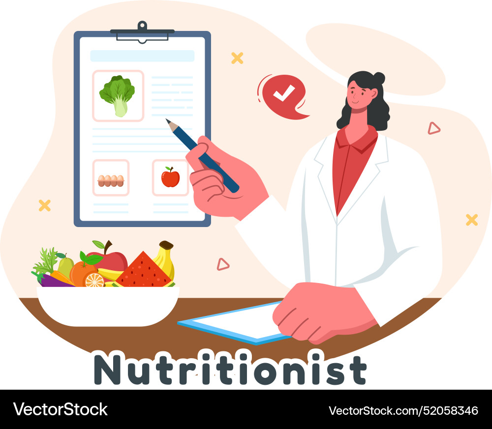 A nutritionist conducting nutritional Royalty Free Vector
