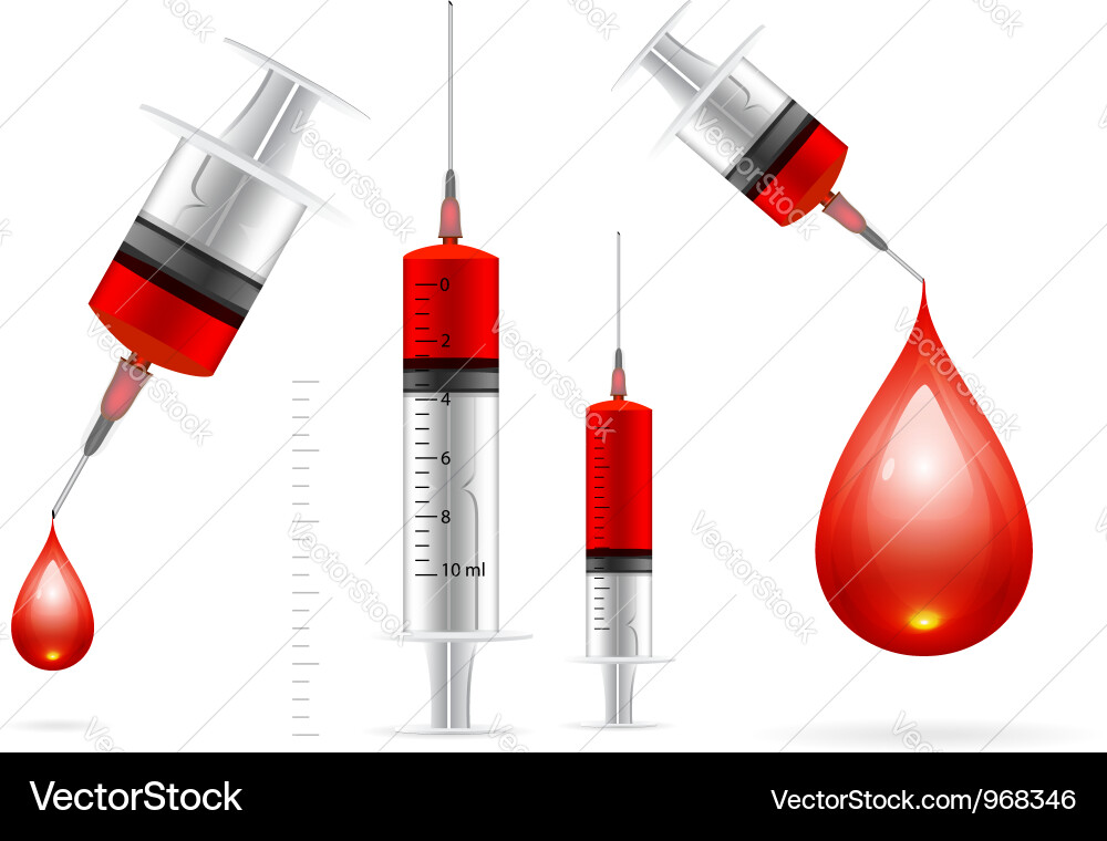 Blood Drop and Syringe - Medical Concept – Royalty-Free Vector ...