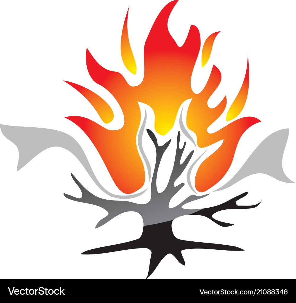 Burning bush technology Royalty Free Vector Image