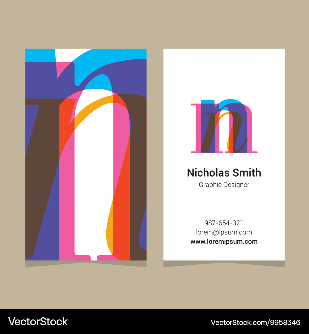 Business card letter n Royalty Free Vector Image