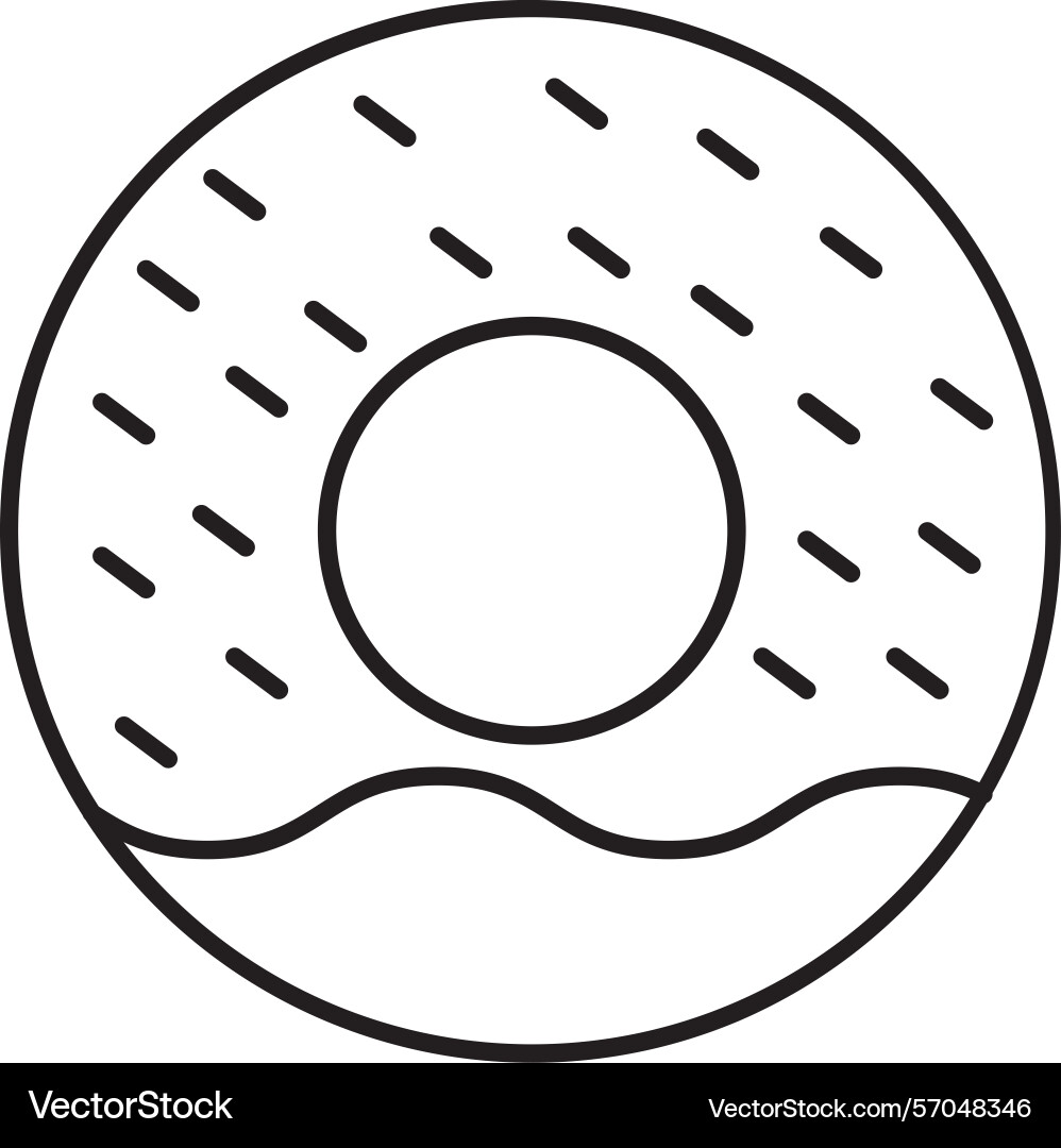 Donut line icon design Royalty Free Vector Image