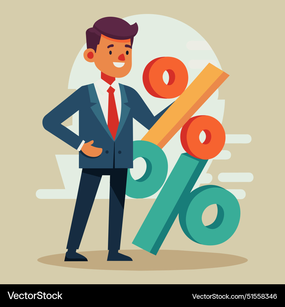 Fixed interest rate mortgage or loan fixed cost Vector Image