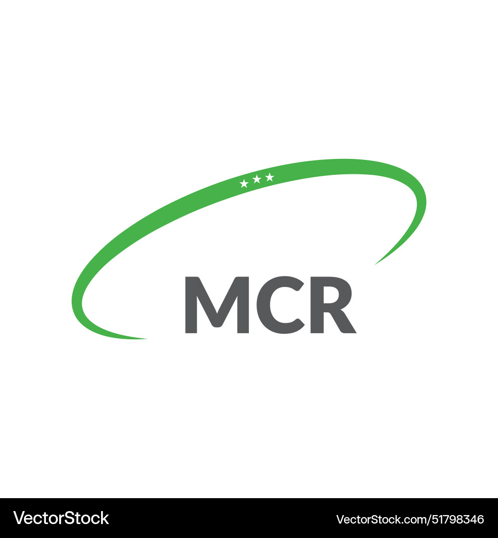 Mcr letter logo design on white background Vector Image