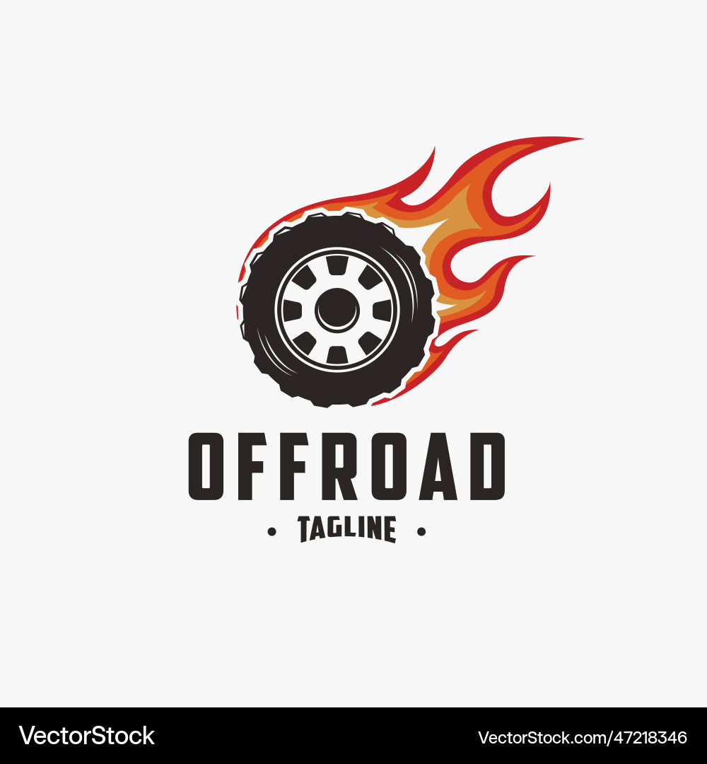 Offroad tire wheel logo club Royalty Free Vector Image