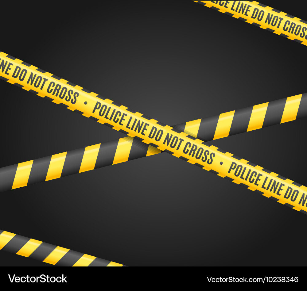 Police line on a dark background Royalty Free Vector Image