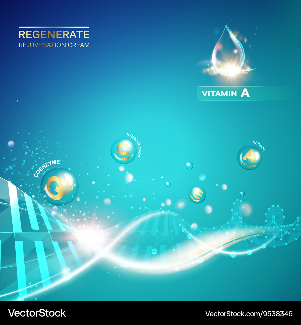 Regenerate cream and vitamin Royalty Free Vector Image