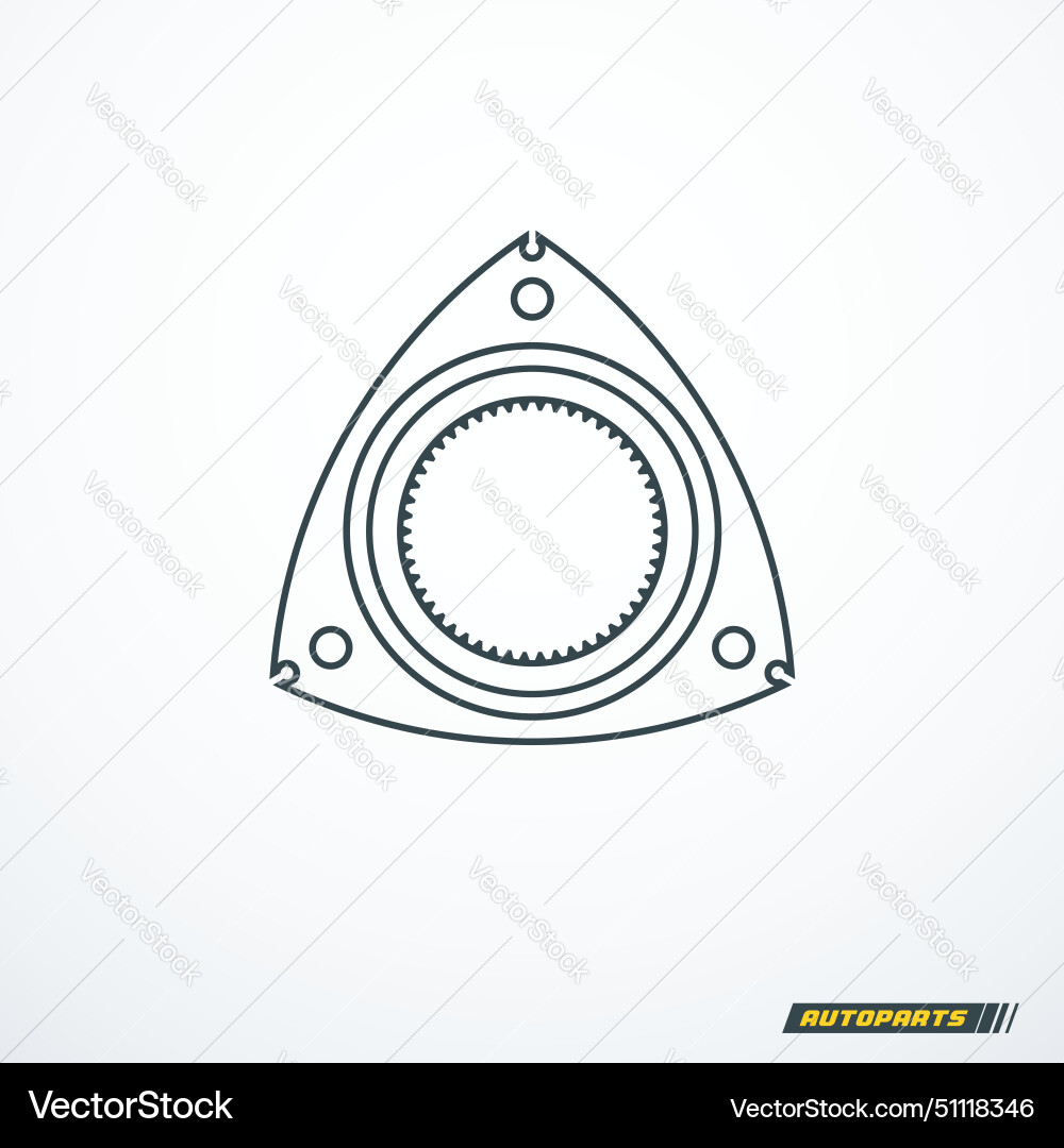 Rotor of rotary wankel engine Royalty Free Vector Image