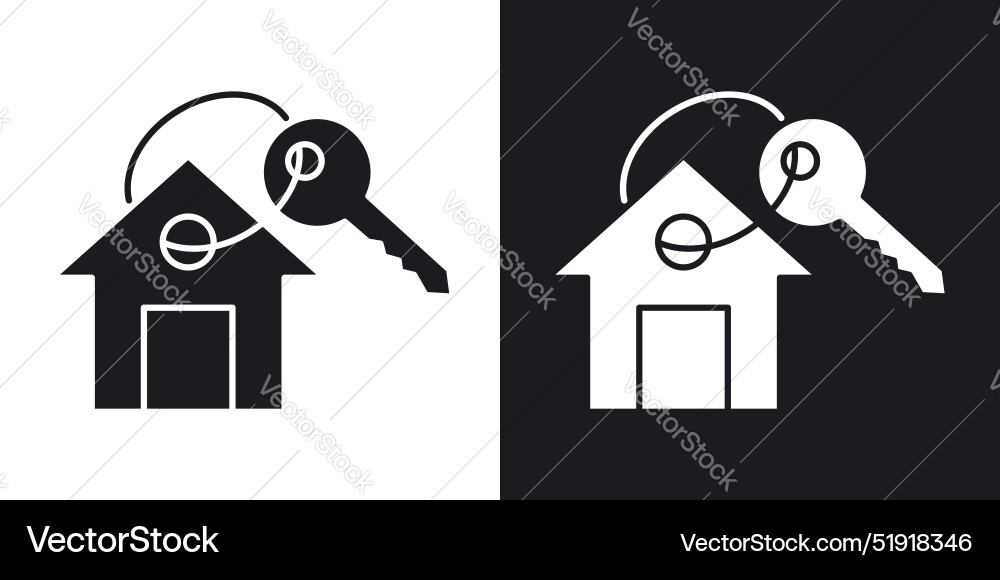 Selling or rent home icon set in solid black Vector Image