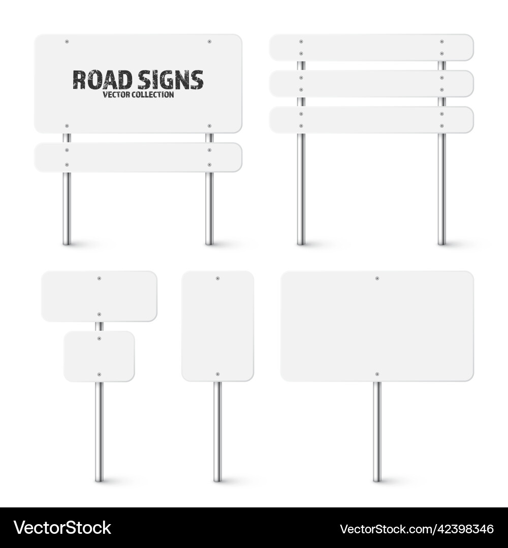 Various road traffic signs highway signboard Vector Image