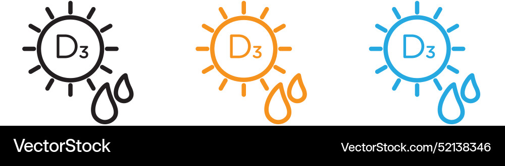Vitamin d3 logo set collection for web app ui Vector Image