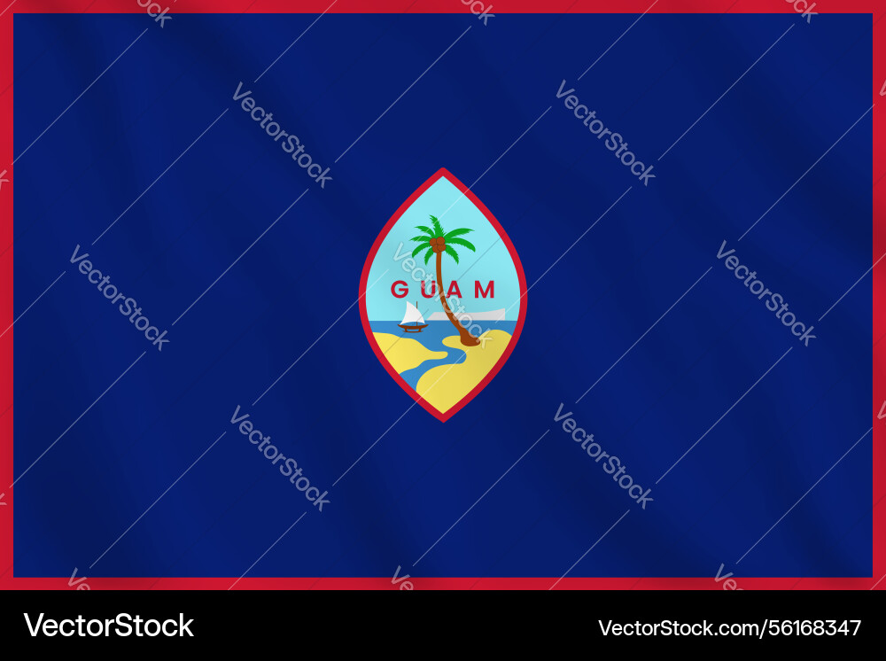 3d waving flag of guam Royalty Free Vector Image