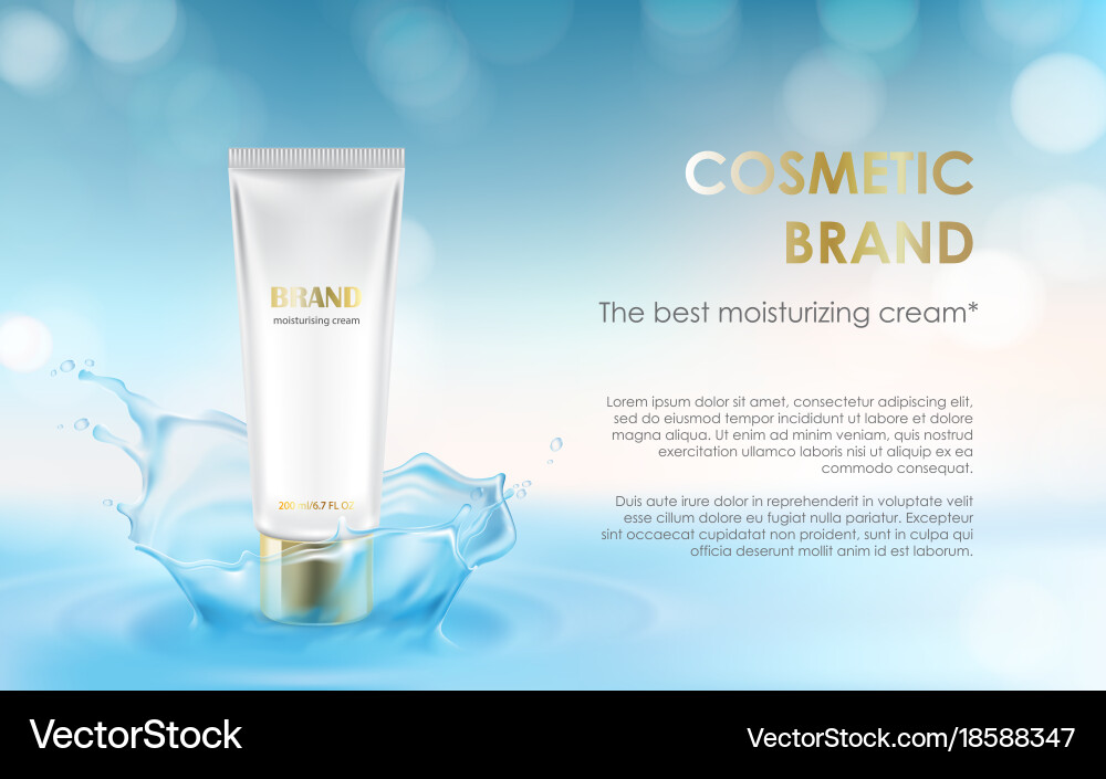 Advertising poster for moisturizing cream Vector Image