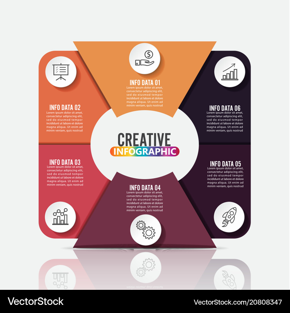 Connect six switch infographic Royalty Free Vector Image