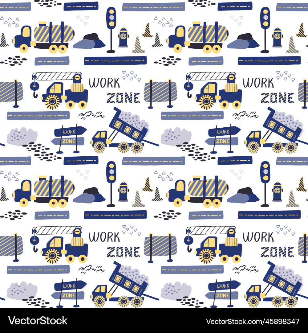Cute vehicle simple cars pattern countryside Vector Image