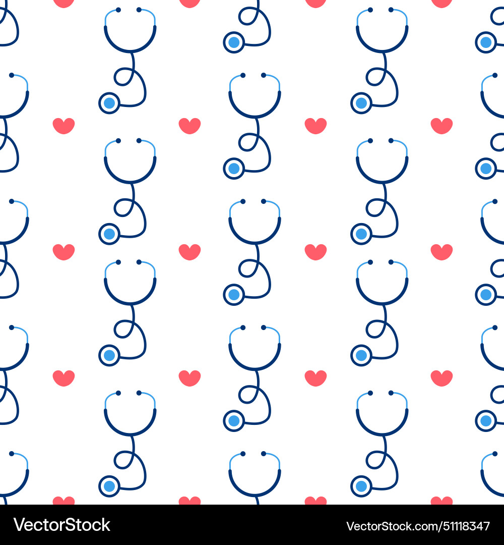 Doctors day seamless pattern design with medical Vector Image