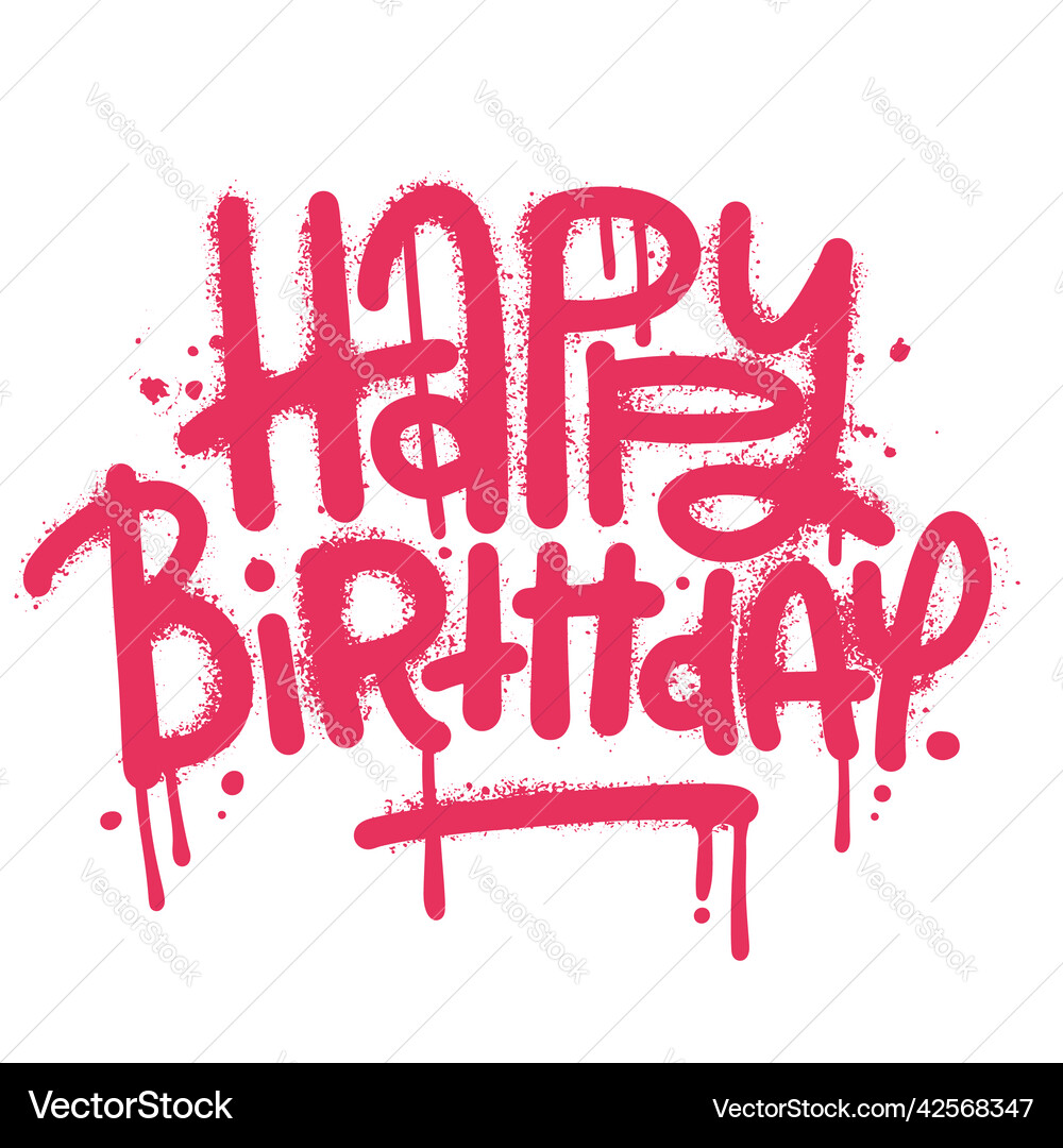 Happy birthday - urban graffiti lettering sprayed Vector Image