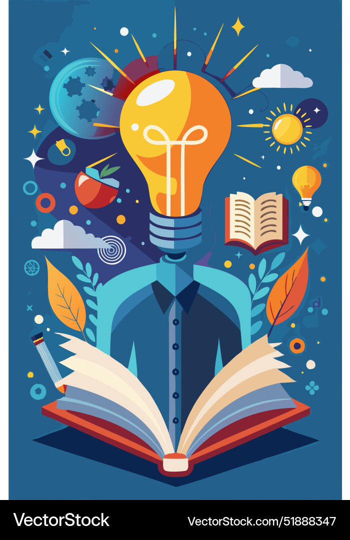 Illuminating creative genius Royalty Free Vector Image