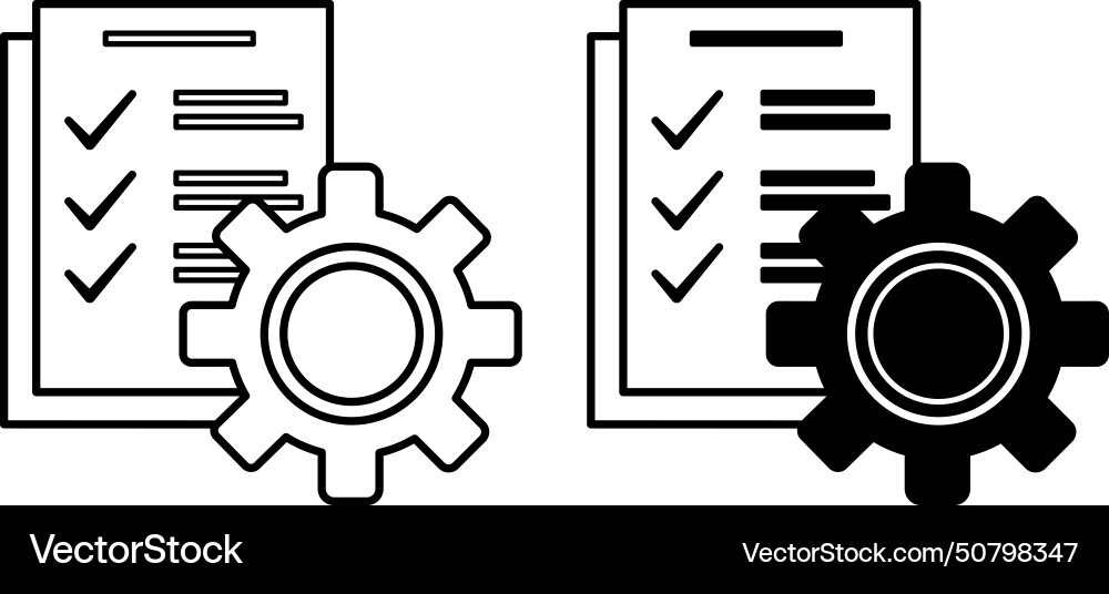 State inspection icons black and white Royalty Free Vector