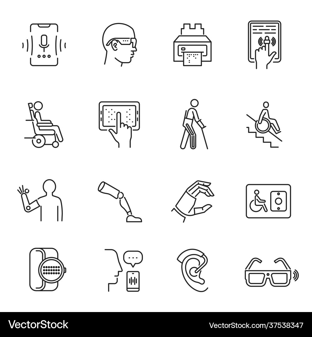 Assistive Technology for Disable Vector Images (over 970)