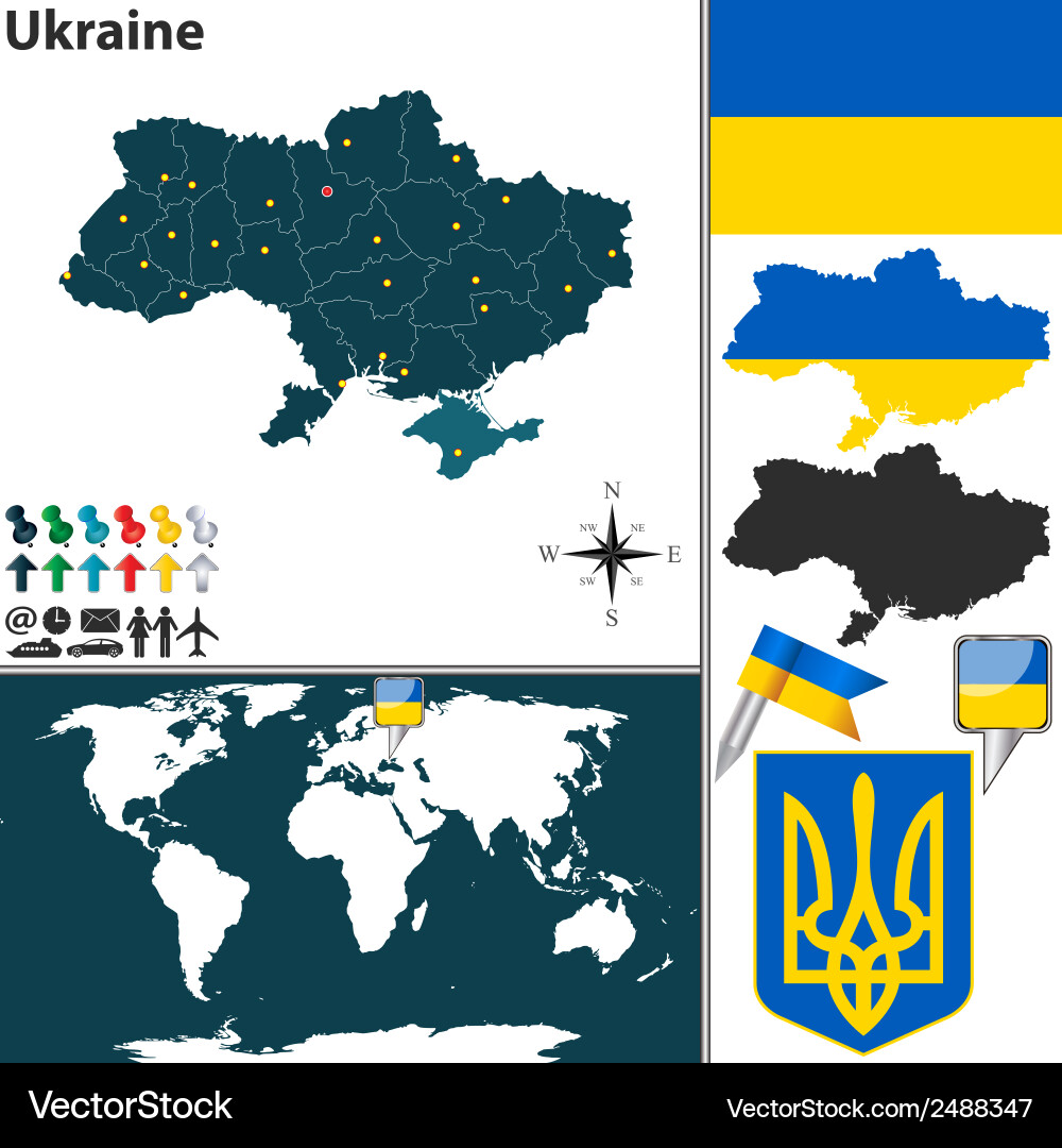 Ukraine map Royalty Free Vector Image - VectorStock