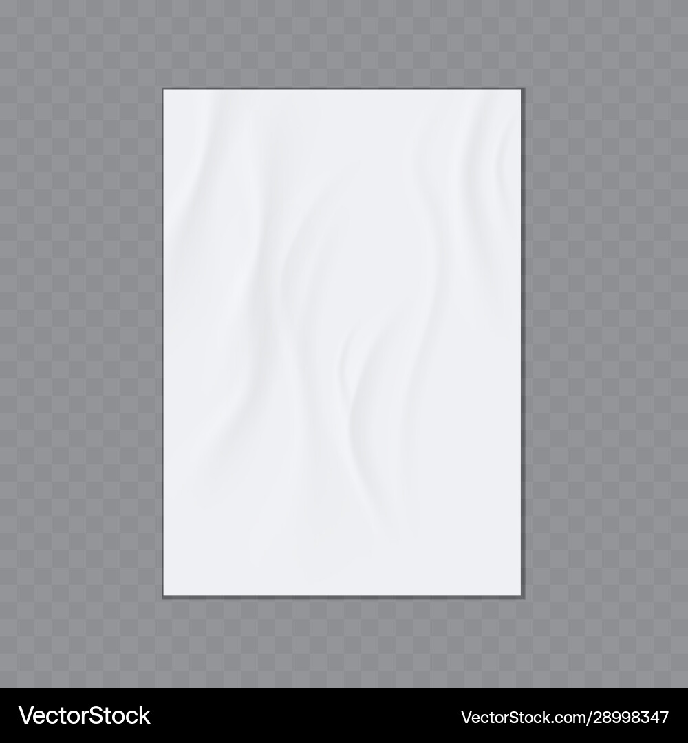 Wrinkled paper realistic template Royalty Free Vector Image