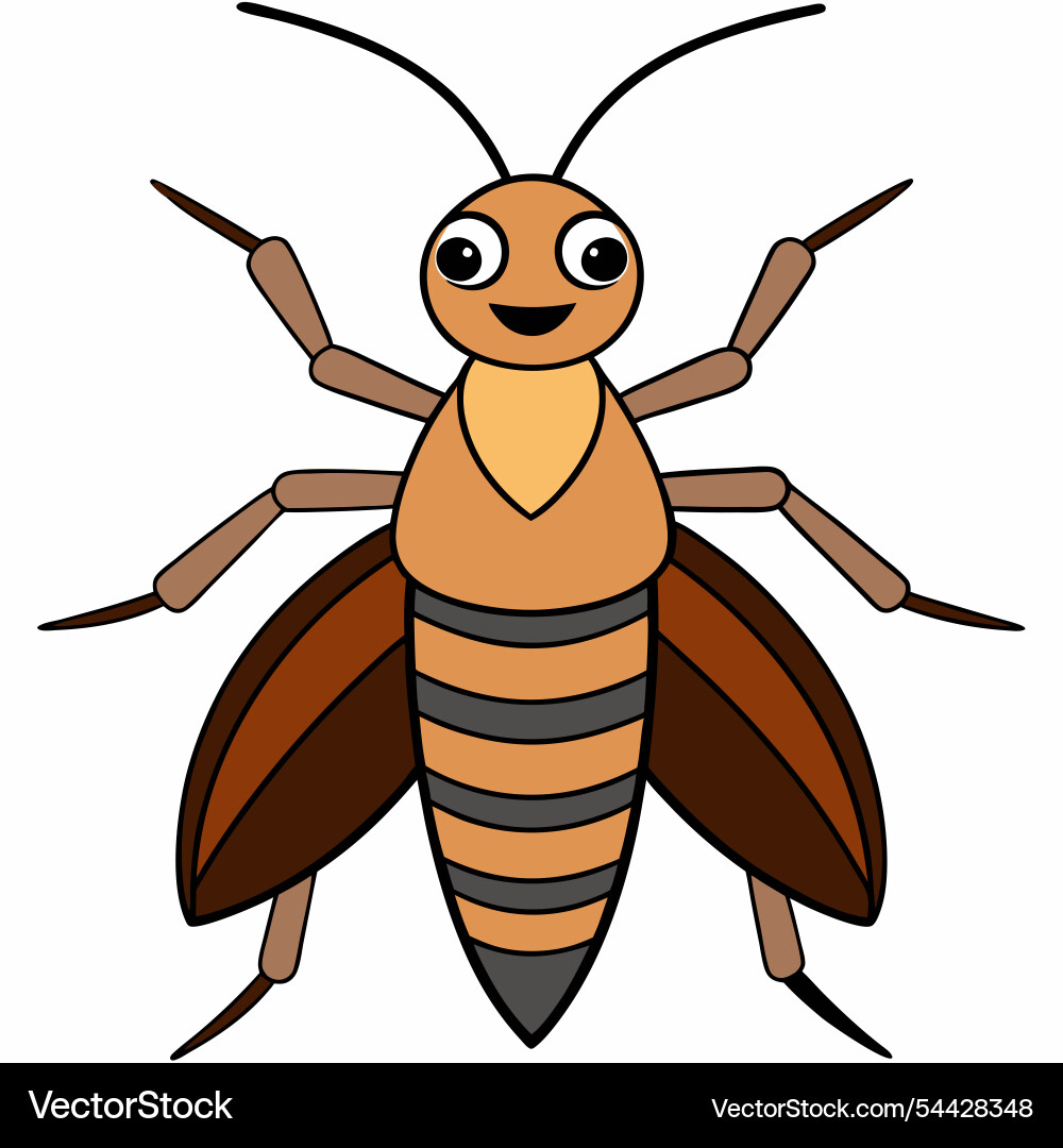 Assassin bug insect flat on white background Vector Image