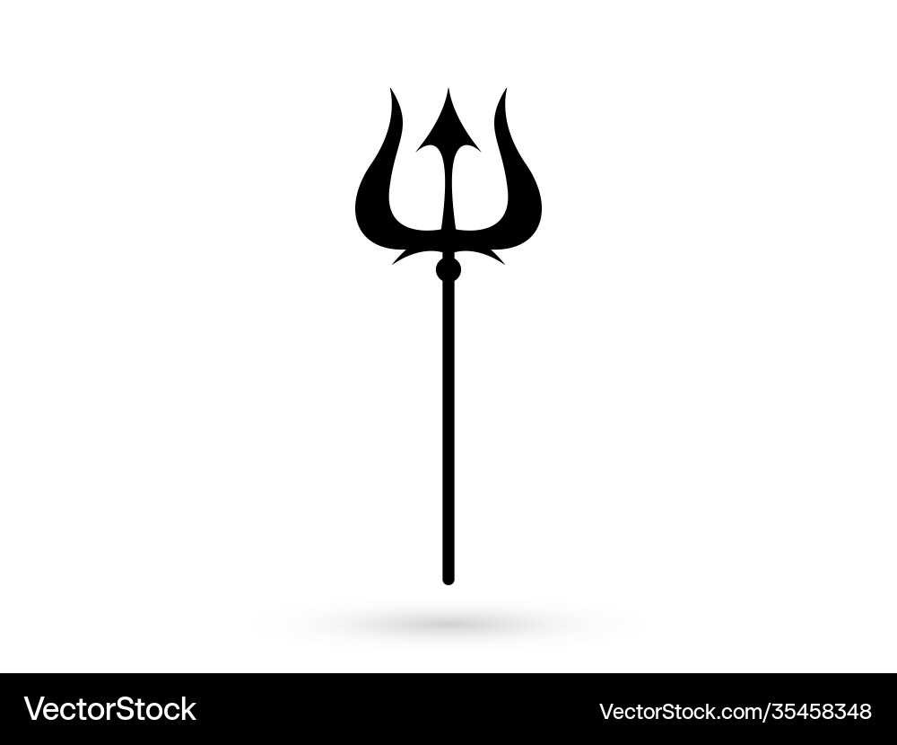Battle trident icon black weapons atlantis Vector Image