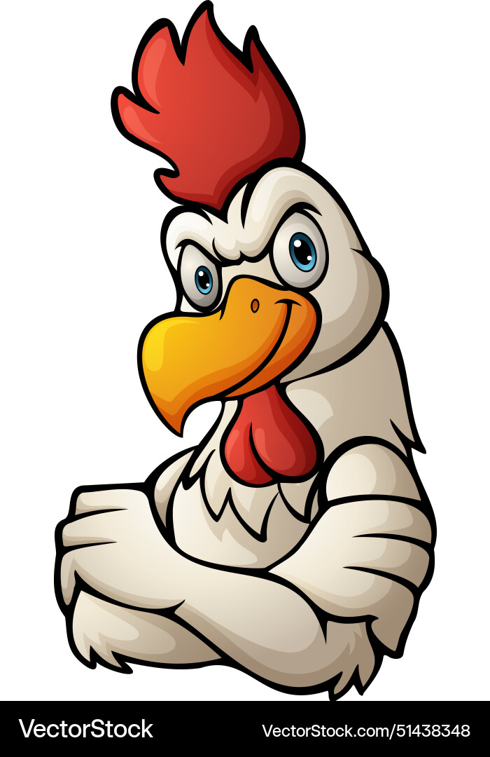 Cartoon rooster standing and posing Royalty Free Vector