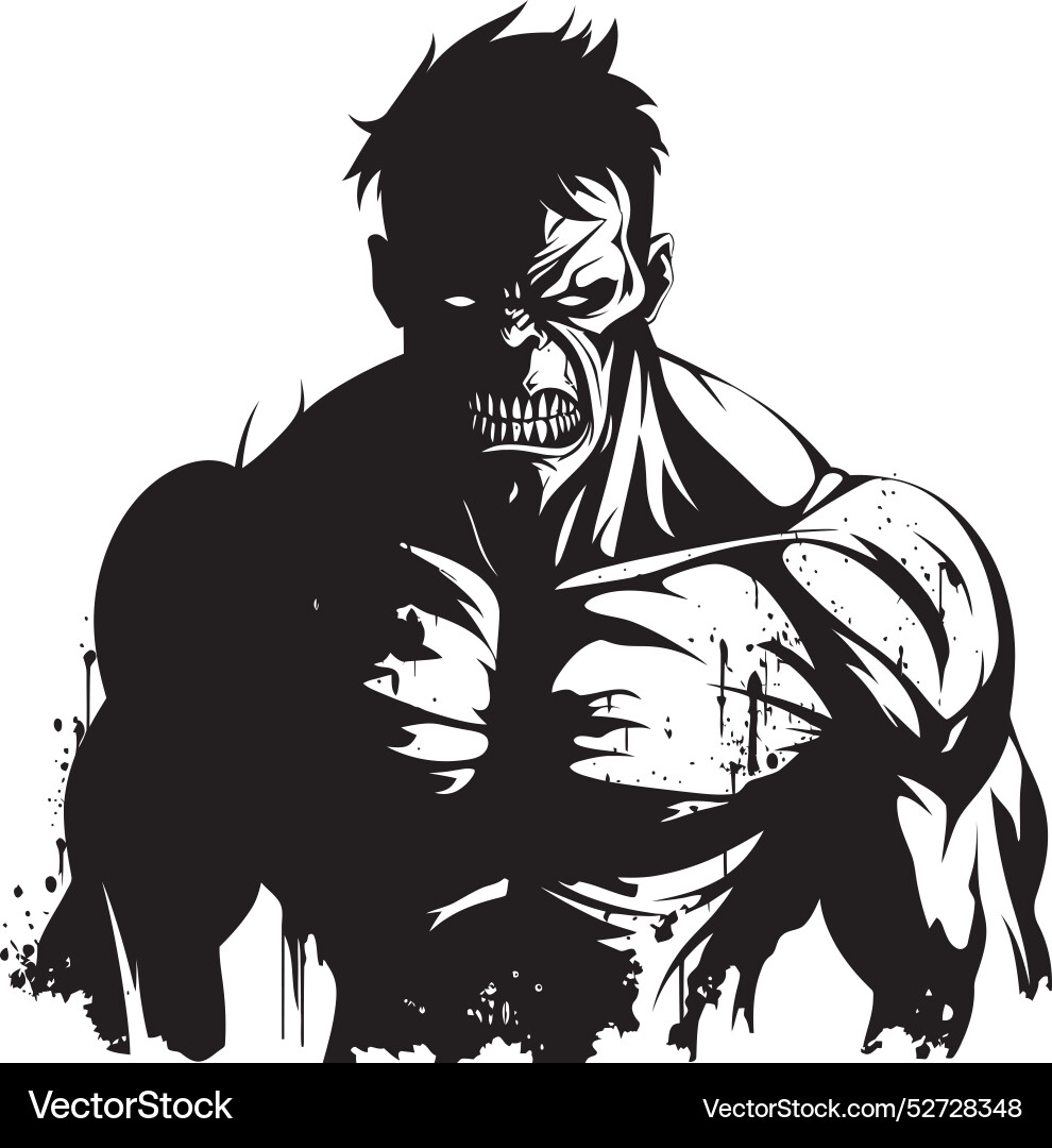 Deciphering undead strength the muscular zombie Vector Image