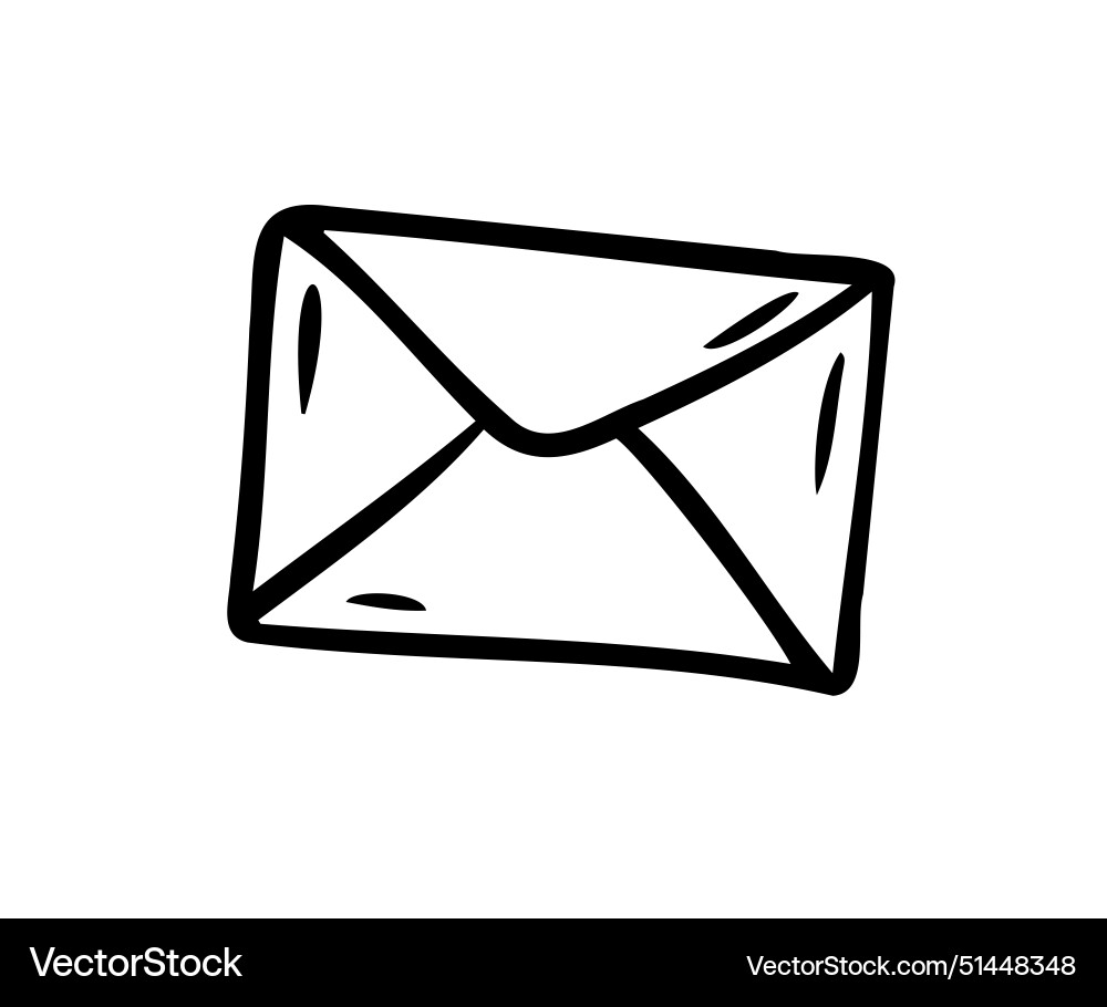 Envelope doodle hand drawn letter icon Royalty Free Vector