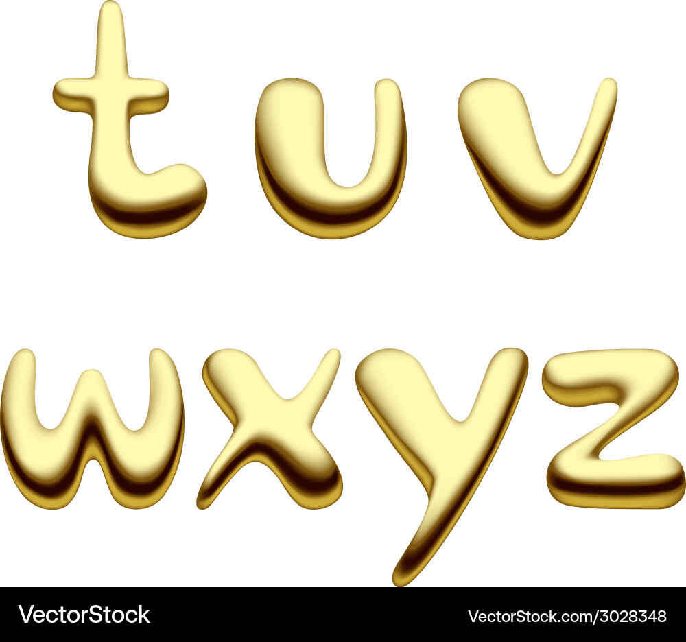 Glossy Gold Alphabet Letters Royalty Free Vector Image