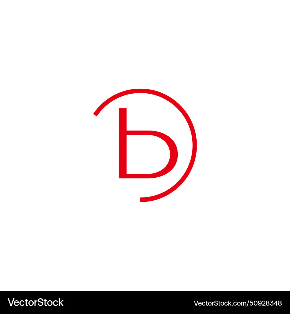 Letter bd loop simple round logo Royalty Free Vector Image