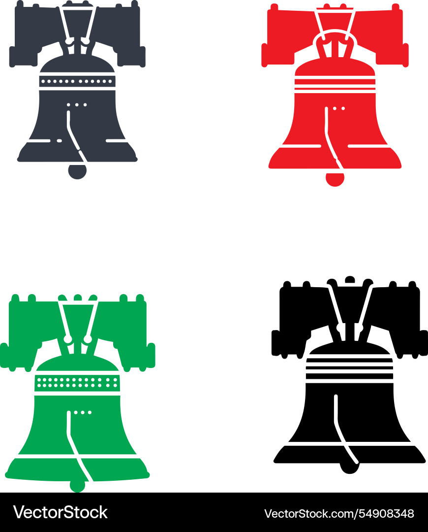 Liberty bell silhouettes icon Royalty Free Vector Image