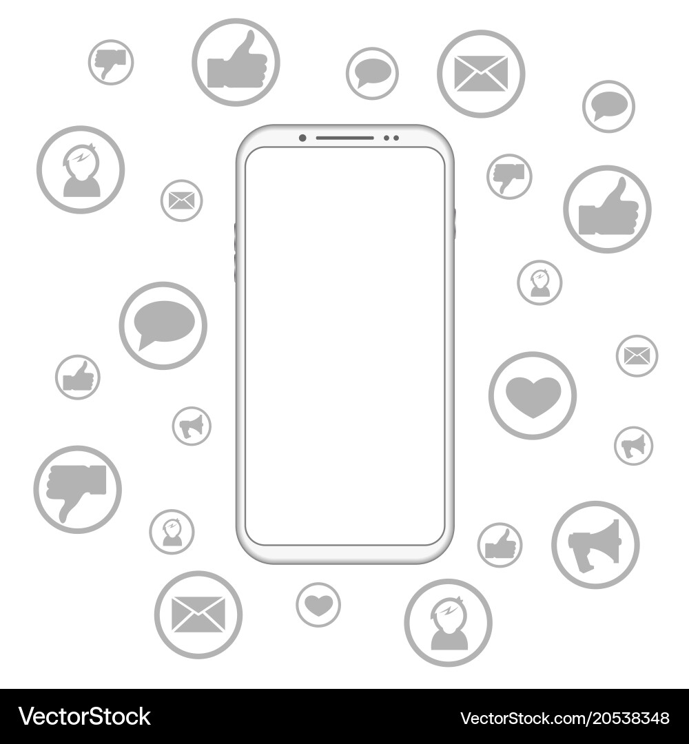 Mobile phone social media Royalty Free Vector Image