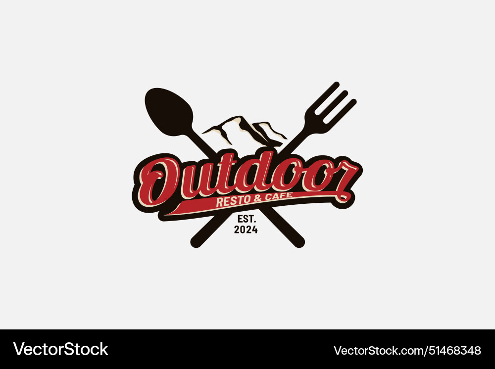 Outdoor restaurant and cafe logo Royalty Free Vector Image