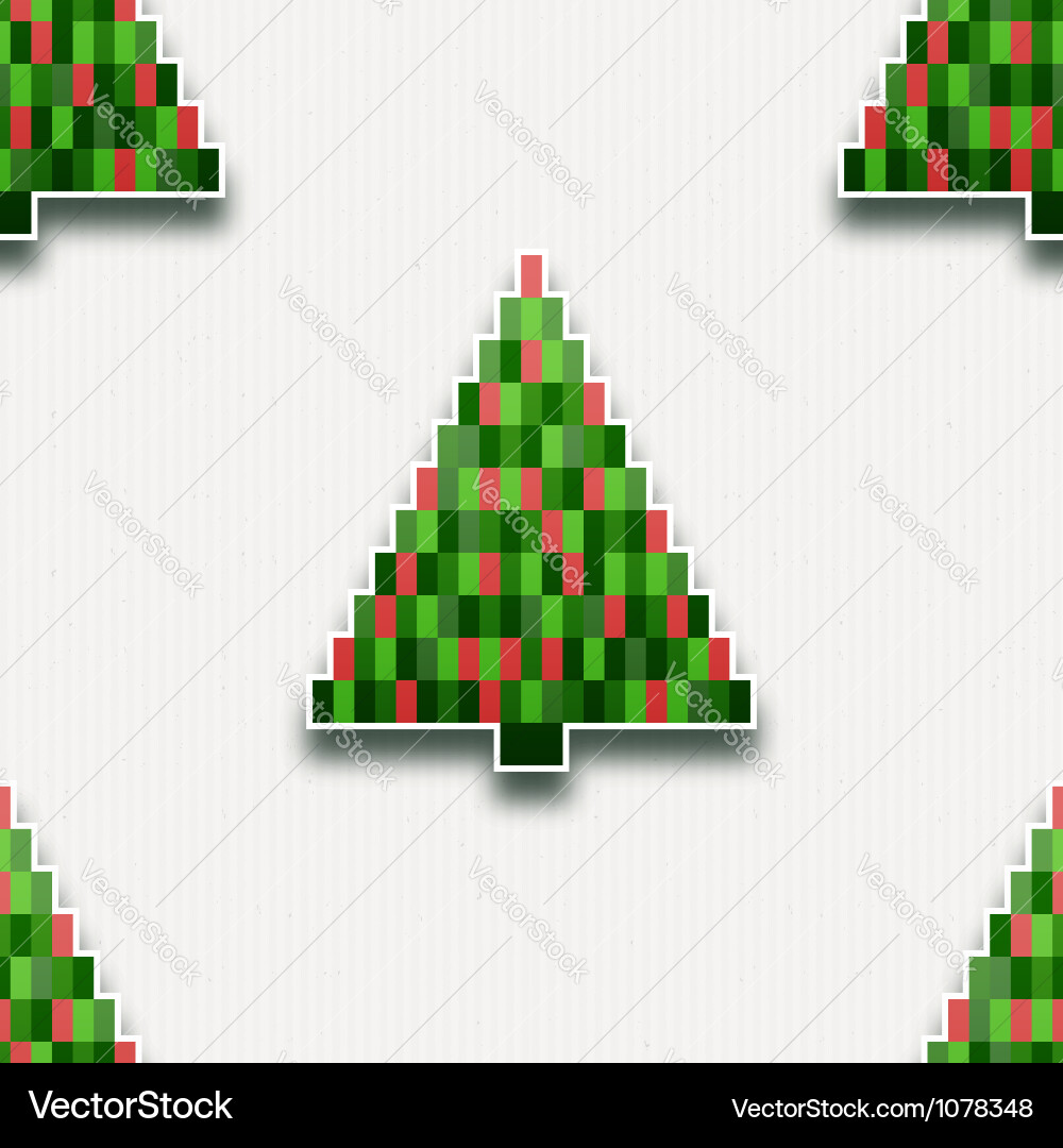 Pixel Christmas Trees Royalty Free Vector Image