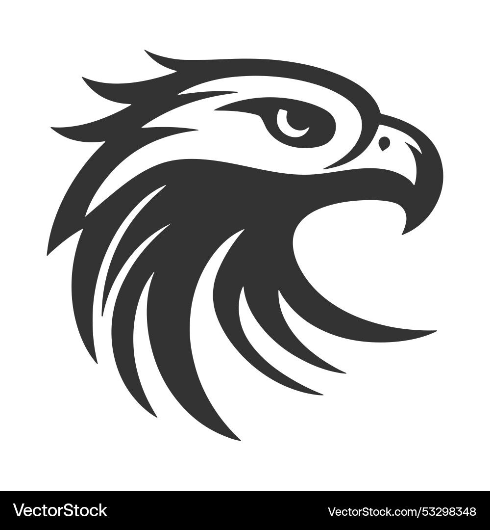 Premium quality hawk head silhouette Royalty Free Vector