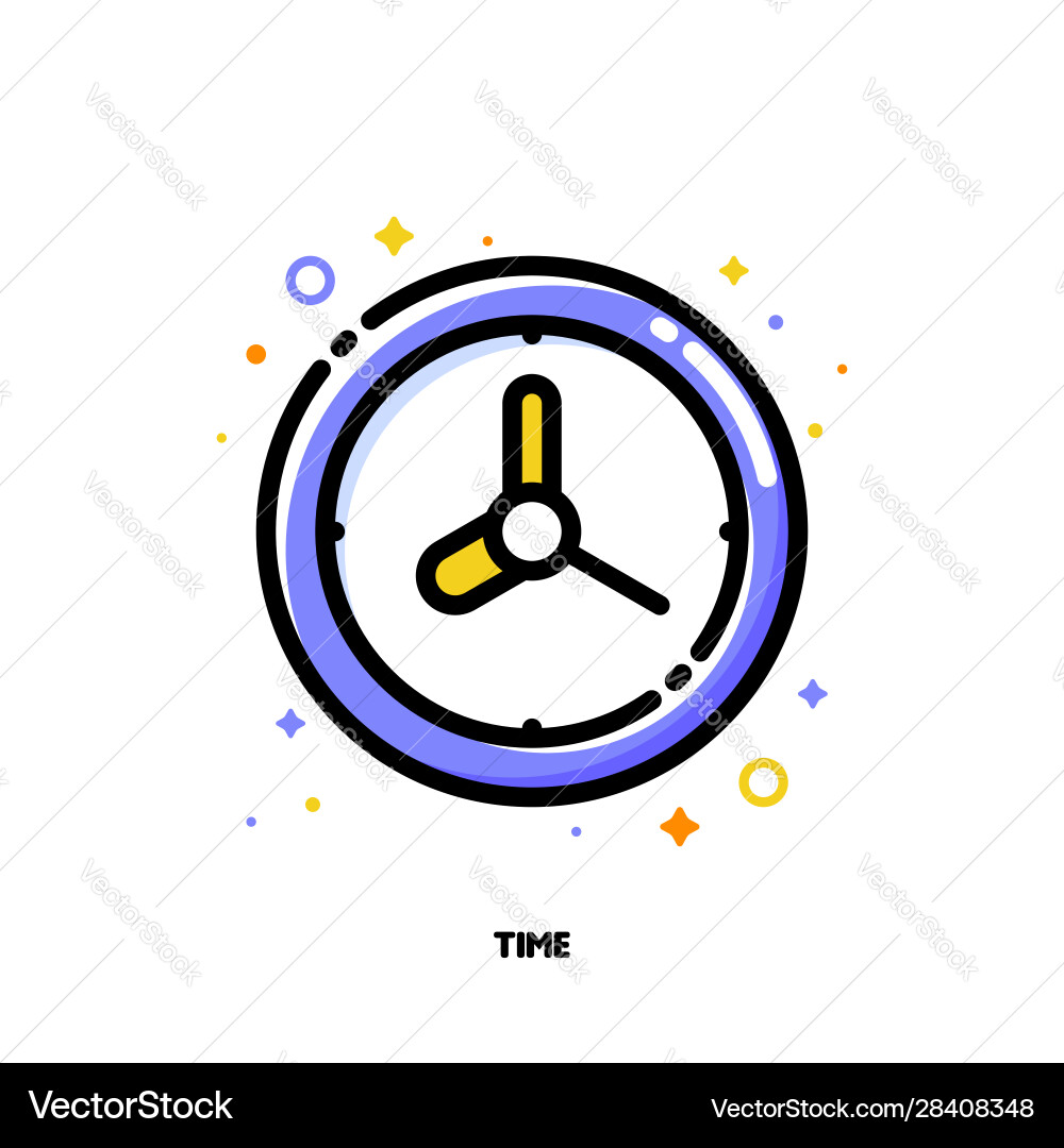 Watch icon with cute wall clock for time Vector Image