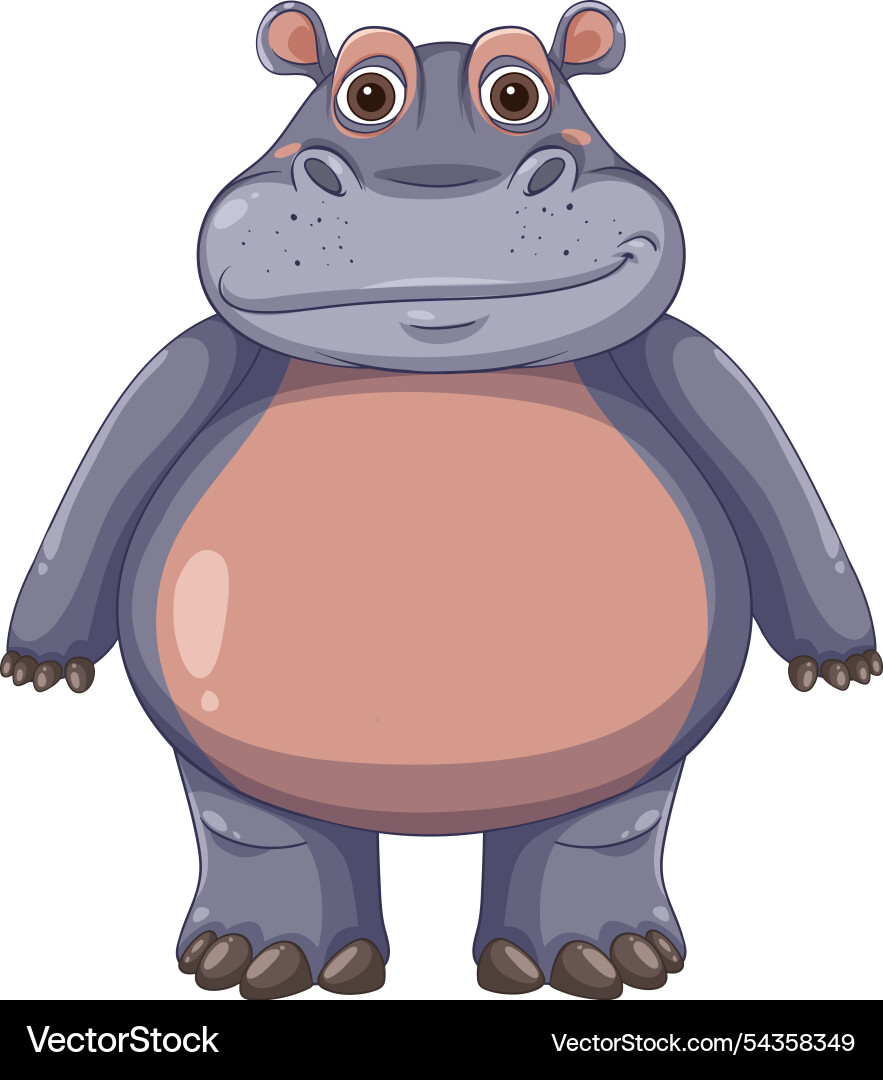Adorable hippo with a friendly expression Vector Image